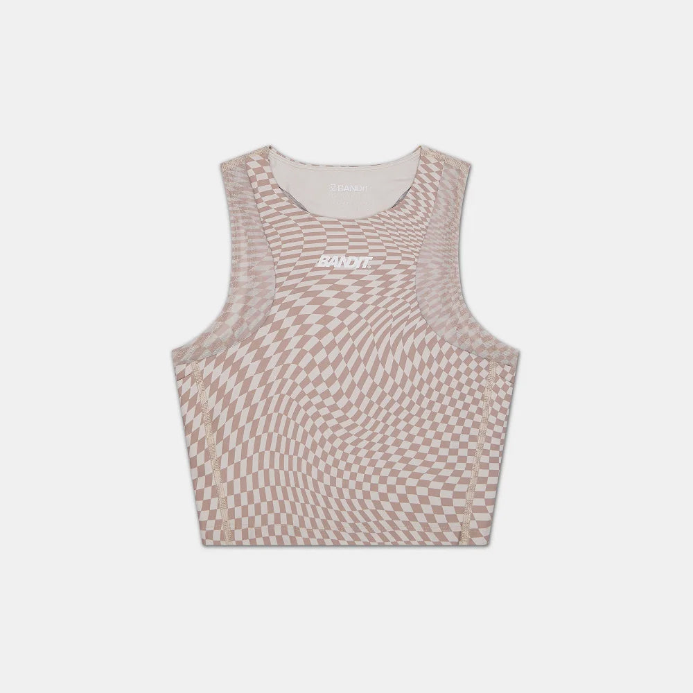 Bandit Running Stamina™ Lyra Race Crop - Chalk/Cocoa – CCACHE RUNNING