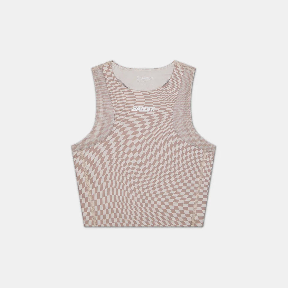 Bandit Running Stamina™ Lyra Race Crop - Chalk/Cocoa – CCACHE RUNNING